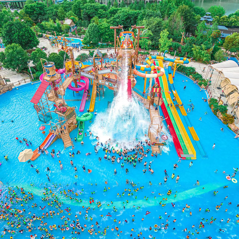 Customized Splash Water Playground Outdoor Fiberglass Water Slides Video