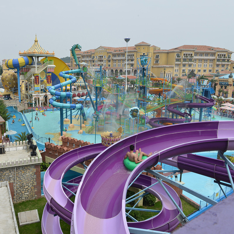 Water Playground Exciting Pool Slide Curve Water Slide Outdoor Park Games Water Floating ...