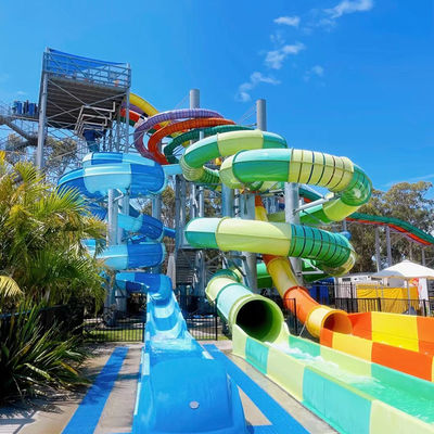 Outdoor And Indoor Fiberglass Swimming Pool Slide Customized